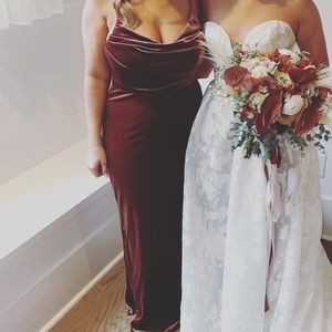 Revelry | Dresses | Revelry Skye Terracotta Velvet Bridesmaid Dress ...